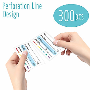 300 Removable Food Labels, Water/Oil/Tear Resistant Freezer Pantry Labels with Perforation Line No Residue Left for Food Containers Jars Kitchen Restaurant Storage Organization