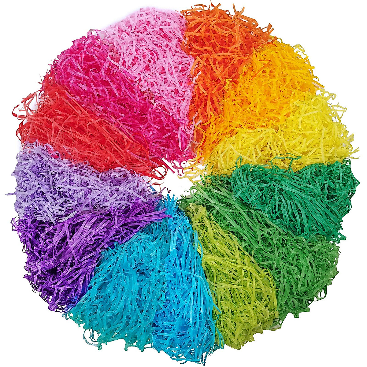 Supla 286 g (10 oz) 13 Colors Shredded Paper Easter Grass Easter Gift Bag Basket Grass Filler Stuffers Paper Shreds Grass in Hot Pink Yellow Dark Green Light Green Sky Blue Lavender for Easter Egg Hunt Party Decorations