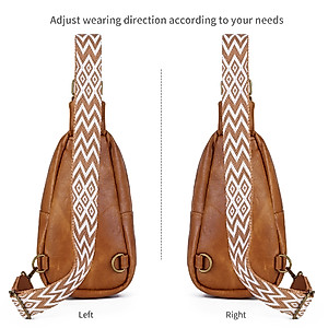 DIVCIDLC Sling Crossbody Bag for Women Chest Purse Fanny Pack Shoulder Backpack With Guitar Strap, Cow-Print