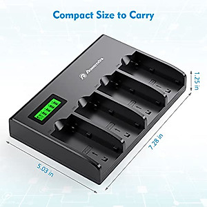 Powerextra 4-Channel Battery Charger with LCD Display for Sony NP-F970, NP-F960, NP-F950, NP-F930, NP-F770, NP-F750, NP-F570, NP-F550 Camera Battery