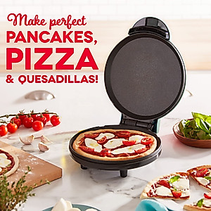 DASH 8” Express Electric Round Griddle for for Pancakes, Cookies, Burgers, Quesadillas, Eggs & other on the go Breakfast, Lunch & Snacks - Aqua