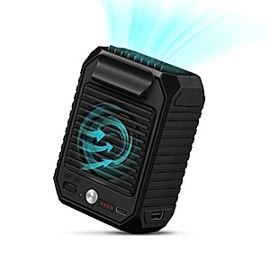 CIVPOWER Portable Waist Clip Fan, 10000mAh Battery Personal Hands-free Belt Fan, 3 Speeds, Body Fan for Outdoor Works, Farm, Hiking, Camping, Gardening, Travel