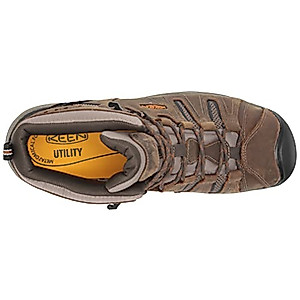 KEEN Utility Men's Flint 2 Mid Height Soft Toe Waterproof Non Slip Work Boots, Black Olive/Brindle, 14 Wide