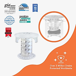 SinkShroom SSCLE988 The Revolutionary Sink Drain Protector Hair Catcher/Strainer/Snare, Clear