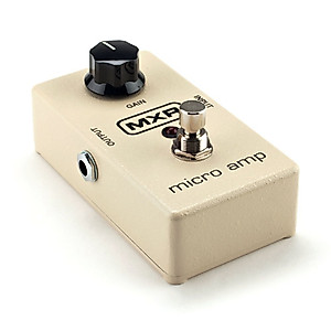 MXR M133 Micro Amp Booster Effects Pedal BUNDLE with AC/DC Adapter Power Supply for 9 Volt DC 1000mA and 6 Assorted Dunlop Guitar Picks �