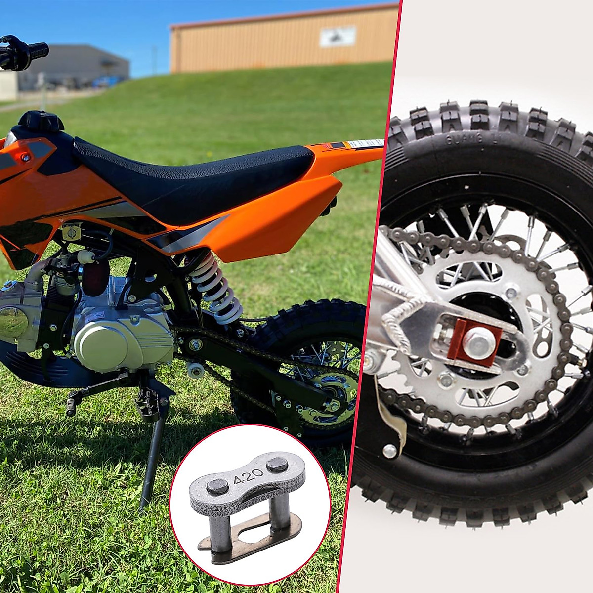 KAMIER 420 Chain Master Connect Link Breaker for Coleman CT200U BT200X Baja 196 212cc Mini Bike Go Kart TaoTao Coolster Ice Bear Suzuki SSR TTR CRF 50 70 90 110 125cc Pit Dirt Bike 4 Wheeler ATV Parts