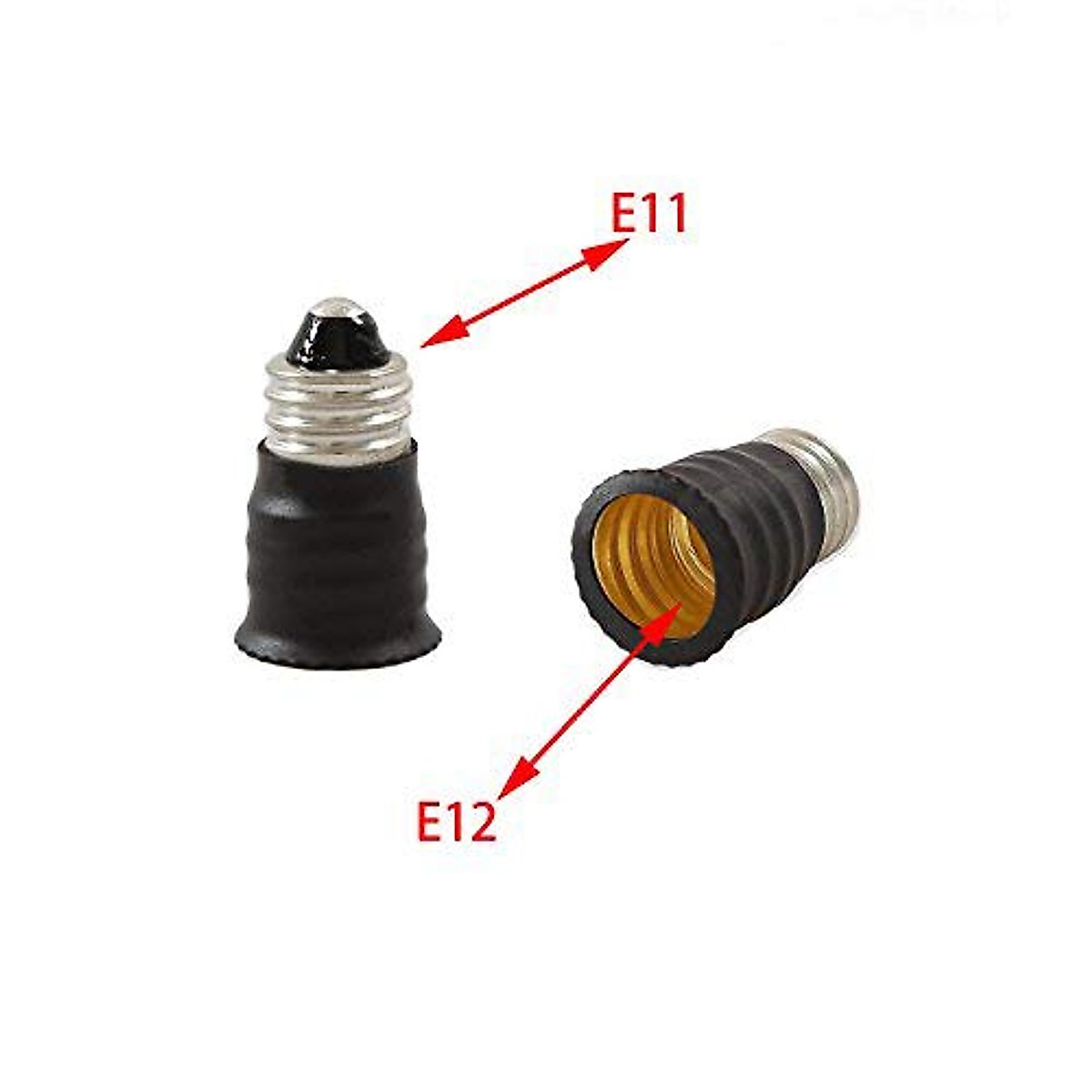 E-Simpo 6pcs E11 Mini Candelabra Halogen lamp Base to E12 Chandelier LED Light Socket Bulb Holder Adapter Adaptor Converter (6pcs E11 to E12 Adapter)