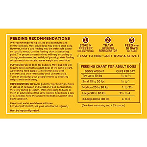 Bil-Jac Frozen Dog Food 5lb (Pack of 4) - Soft Dog Food Small Bites with Real Chicken, Probiotics, Prebiotics, Omega 3-6 for Healthy Complete Meal, Dog Food Topper or Treat