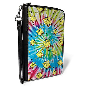 Buckle-Down Women's PU Zip Around Wallet Rectangle-Spongebob Squarepants, 7.5"x4.5"