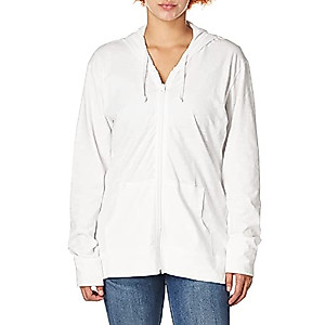 Hanes womens Slub Jersey fashion hoodies, White, X-Large US