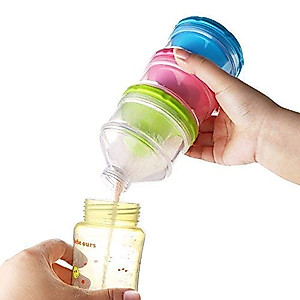 Accmor Baby Formula Dispenser On The Go, Stackable Formula Dispenser, Non-Spill Snack Storage Milk Powder Formula Container for Travel, BPA Free, 3 Layers, 2 Pack