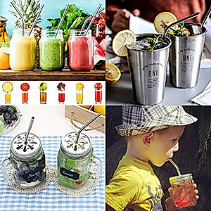 Reusable Metal Straws 50Pcs.8.5” Rose Gold Color Stainless Steel Drinking Straws in Bulk For Wholesale.215x6mm All Curved Straight Straws for 20oz Tumblers Yeti (50pcs all straight Rose gold-8.5")