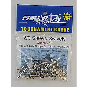 Fish Razr Swivel Sleeves for Light Bars Fishing Accessory, 2/0 12 Pack