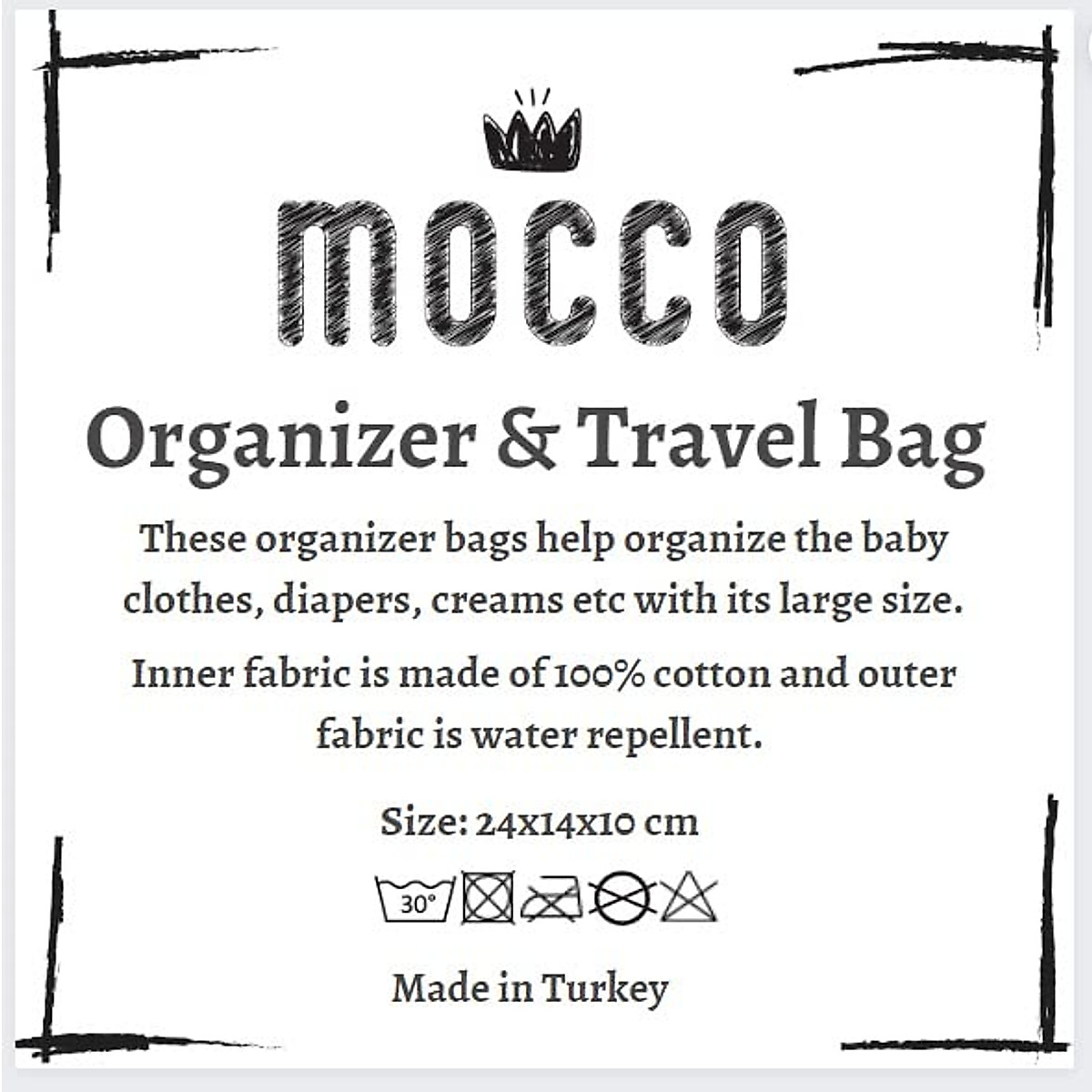 Organizer Bag - Diaper, Bibbs, Bottle and Supplies - For Travel and Daily Use - 2 Additional Compartments (Chubby Whale)