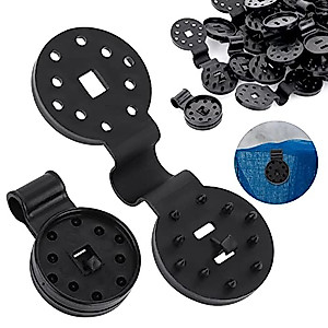 Grevosea 20 Pieces Shade Cloth Clips, Round Plastic Sunshade Clips Black Shade Netting Clips Tarp Clips Attachment and Placement for Sun Shade Net Anti Bird Netting Garden Netting