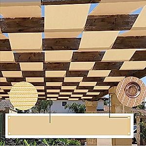 Awnings Sail, Strip Sun Shade Fabric Gazebo Decoration Sunscreen Anti-UV for Garden Glass Room Patio Yard Pergola Canopy Roof, Easy to Install (Color : Beige, Size : 1x4m(39.4" x13.1'))