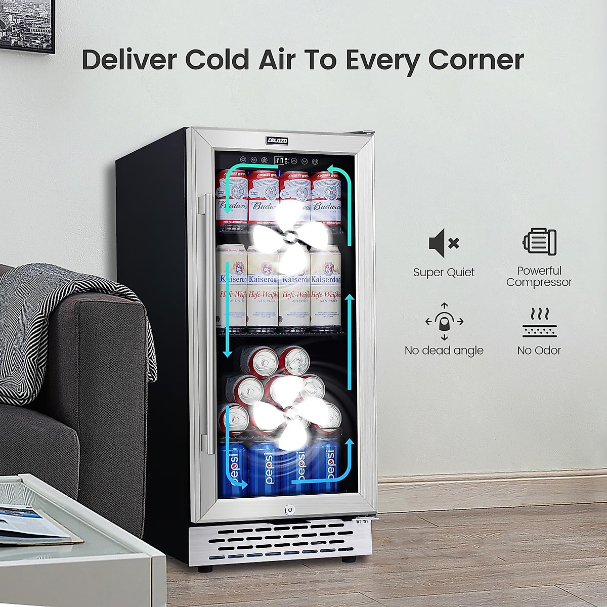 Upgraded 110 Bottles Wine Cooler Refrigerator, 24 Inch Wine Fridge Built-in or Freestanding with Professional Compressor, Double-Layer Tempered Glass Door Lockable Wine Cellars