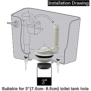 3-Inch Toilet Flush Valve Replacement 2-piece Toilet Tank Parts with Gasket and Bolts Fit for American Standard 738921-100.0070A Easy to Install High Performance Water-Saving