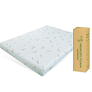 IULULU 6 Inch Memory Foam Mattress Medium-Firm Feel with Bamboo Cover, Breathable Bed Mattresses with CertiPUR-US Certified, Queen