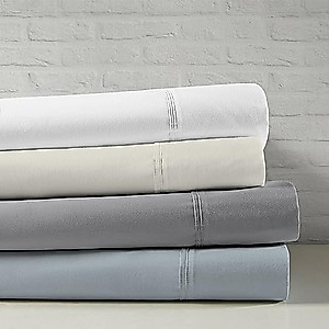 SUPREME ELEGANCE 600 Thread Count Cotton Rich White Snow King Size Sheets Set, Ultra Soft & Silky, Sateen Deep Pocket Sheets King - White (1 Flat, 1 Fitted Sheet & 2 Pillowcases)