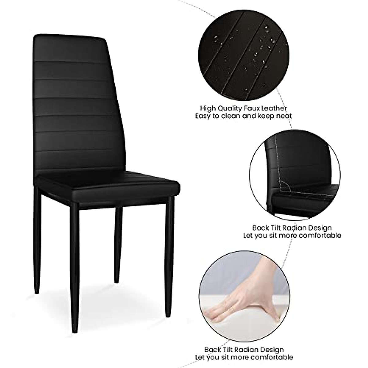 DKLGG 5 Piece Dining Room Table Set, Modern Kitchen Table Set for 4, Faux Marble Dinner Table with 4 Dining Chairs, Dining Table Sets for 4 Home Furniture for Small Spaces, Dining Room