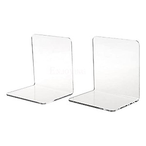 SZYAWsd File Sorters 2Pcs Clear Acrylic Bookends L-Shaped Desk Organizer Desktop Book Holder School Stationery Office Accessories