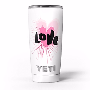 Design Skinz Splattered Pink Love - Skin Decal Vinyl Wrap Kit Compatible with The Yeti Rambler Cooler Tumbler Cups