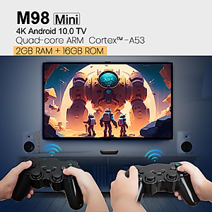 Android 10 TV Box 2G RAM 16G ROM Allwinner H313 with ATV, BT 5.0 Quad-Core 64 Bits 4K UHD H.265 Ethernet LAN TV Box