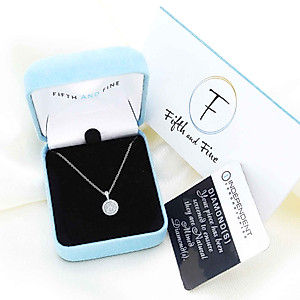 Fifth and Fine 1/4ct tw Diamond Round Cluster Fashion Pendant in Sterling Silver with 18" cable chain