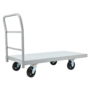KUAFU Platform Truck Flat Push Cart Dolly Heavy Duty Hand Trucks with 360 Degree Swivel Rubber Wheels 2000lb Weight Capacity 24x48 Large Size Cart