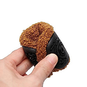 Scurtain Kids Toddler Slippers Socks Artificial Woolen Slippers for Boys Girls Baby with Non-Slip Rubber Sole 2026 Brown 5.5-6 Toddler