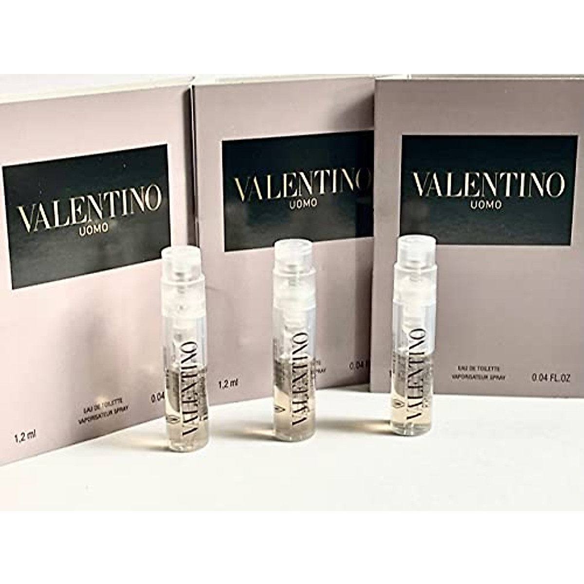 3 Valentino Uomo EDT Spray Vial Travel Sample Cologne .05oz/1.5 Ml Each Lot