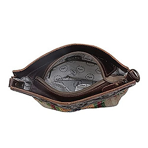 Myra BagTini Mini Hand-Tooled Bag Upcycled Cotton & Leather S-3059