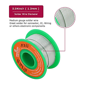 Solder Wire Lead Free Rosin Core Flux 1.0mm Electronics Soldering Diameter 0.04in No Lead 1.76oz 50g Sn99 Ag0.3 Cu0.7 Flow RoHS Electrical Solder Wire Electric Repair Unlead
