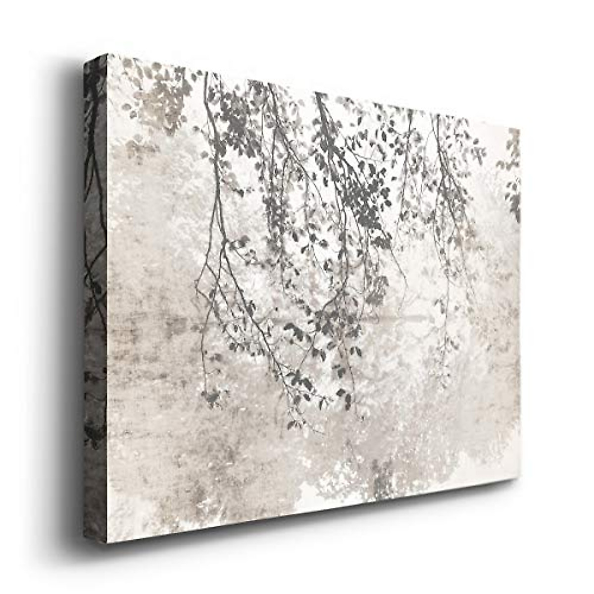WEXFORD HOME Landscape Canvas Wall Art Abstract Floral Forest Modern Pictures Artwork Decoration for Living Room Kitchen Bathroom Office, Ready to Hang, taupe soft reflection, 32x48