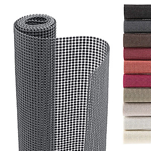 Smart Design Classic Grip Shelf Liner - 18 Inch x 5 Feet - Non Adhesive, Strong Grip Bottom, Easy Clean Kitchen Drawer, Cabinet, Cupboard Dresser Protector Cover, Non Slip Rubber Mat - Graphite Gray