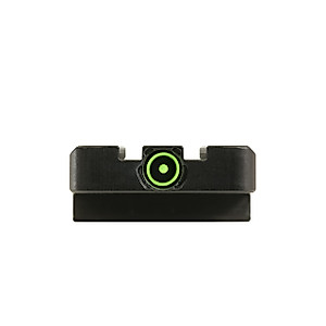 MEPRO FT Bullseye Rear, Fiber Optic and tritium Micro Micro red dot Night Sight Compatible with Glock 17 Glock 43x and More (Except MOS),Green
