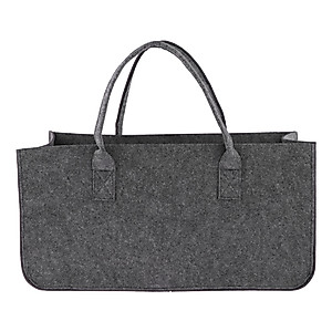 Felt Folding Storage Bin Collapsible Storage Basket 20x10x10" Large Rectangle Shelf Organizer Box for Keepsake Toy Wardrobe Bookshelf Office , dark gray