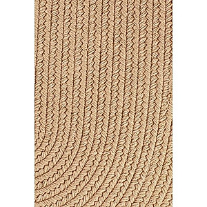 Super Area Rugs Pura Braided Wool Rug Extra Soft Reversible Living Room/Bedroom Carpet, Wheat, 4' x 6' Oval