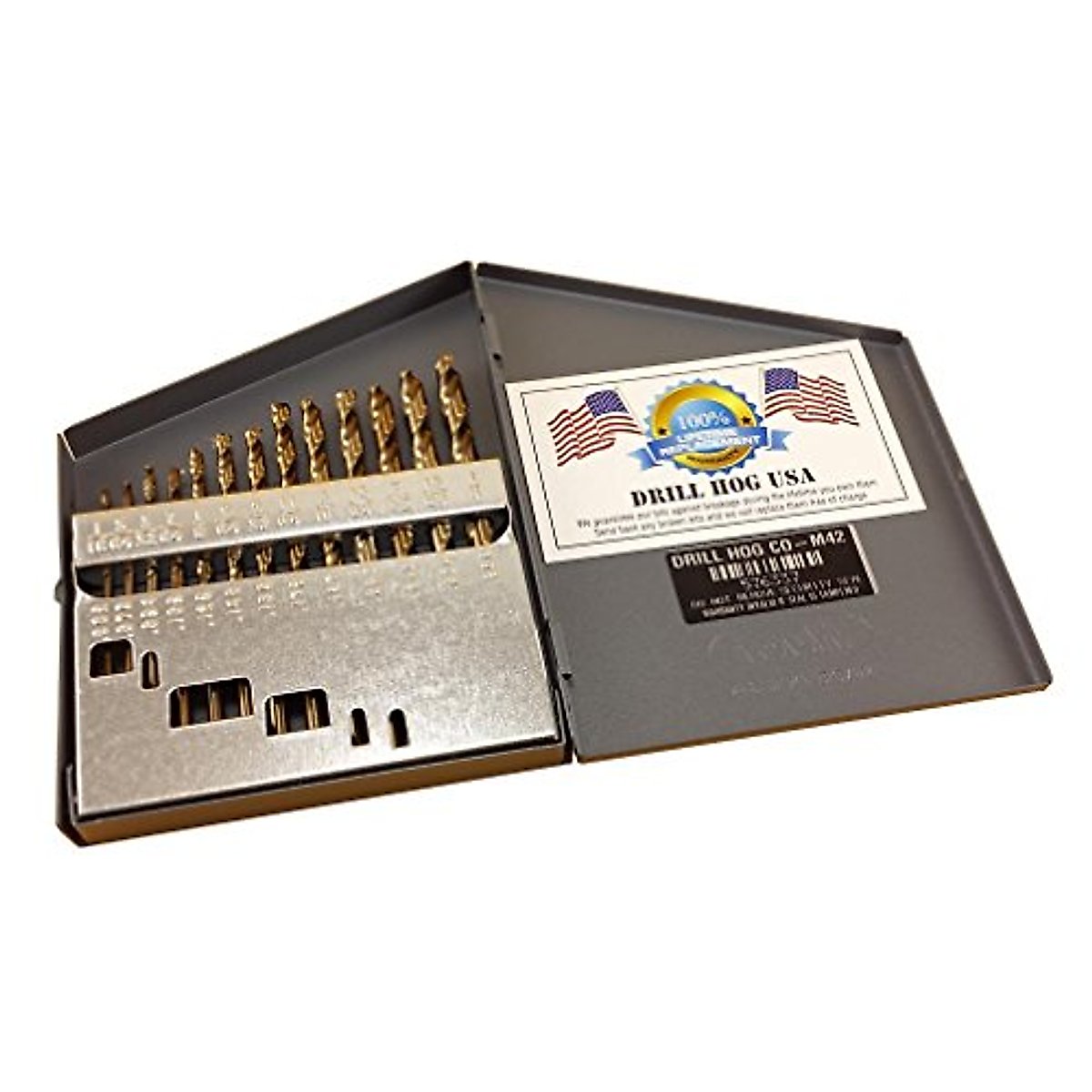 Drill Hog® 13 Pc Cobalt Drill Bit Set Index M42 Drill Bits 1/16" to 1/4"