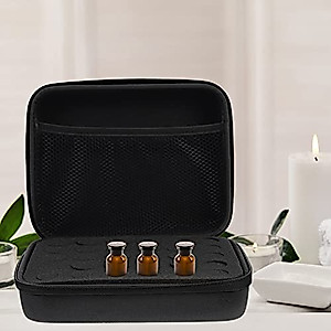 SEWACC Essential Oil Storage Case Travel Carrying Holder Art Craft Organizer Bag for 5ml 10ml 15ml Essential Oil Bottles Black