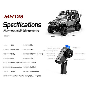 Ottima Mini Truck All Terrain RC Car, 1/12 AWD 2.4G RC Electric Off-Road Climbing Car Vehicle Model for Boys Kids and Adults