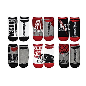 The Walking Dead Lowcut Socks - Negan, Daryl Dixon AMC - Fits Ladies Shoe Size: 4-10