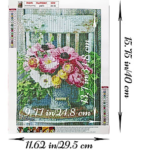 5D Diamond Painting Kits for Adults,Diamond Art with Full Tools Accessories,Exquisite Flowers Inlaid with Crystal and Diamond,Perfect for Home Wall Decor(12x16inch)