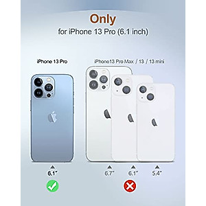 SURITCH for iPhone 13 Pro Clear Case 6.1" (Only), [Built-in Screen Protector] Full Body Protective Hard Shell+Soft TPU Phone Case for iPhone 13 Pro -(Full Clear)