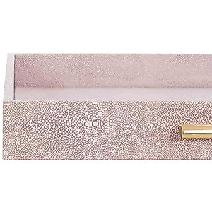 Large Blush Sting Tray – by Alice Lane Home Collection – Pink Blush – Gold Finished Handles – Modern Elegant Decorative Tray – Home Décor, Kitchen, Bathroom, and Coffee Table