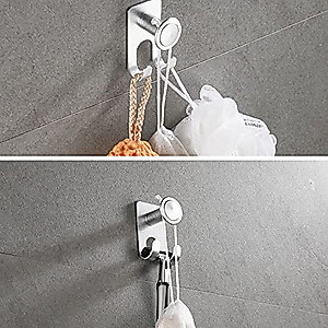 XUEBEI Razor Holder Shower Hook Stand (2 Pack) Self Adhesive Stick on Hook Heavy Duty Stainless Steel Phone Holder for Shower