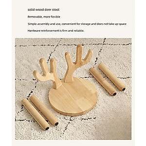 LMMYBQB Solid Wood Deer Back Chairs, Household Small Chairs, Small Benches, Dining Chairs, Low stools, Shoe Changing stools