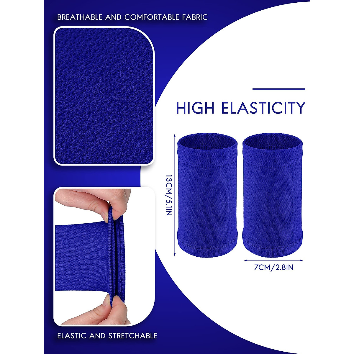 Tondiamo Wrist Sleeve and Brace Set - 3 Pairs Compression Wrist Wraps with Splints for Men and Women (Black, Gray, Blue, Small)