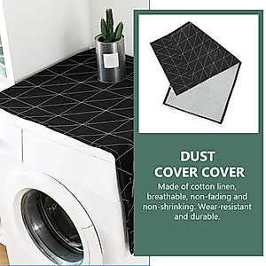 Fridge Top Cover with Storage Pockets Bags Refrigerator Fridge - Cover Washing Machine Cover Universal Covers Kitchen Decor Black